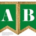 Green & Gold Glitter Printable Banner: Letters, Numbers, Graduation ...