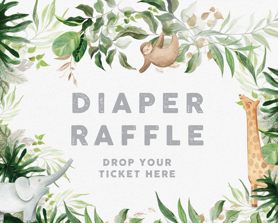 Diaper Raffle Cards & Diaper Raffle Sign Printable Set - Etsy