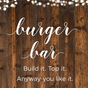 Burger Bar Printable Sign - Etsy
