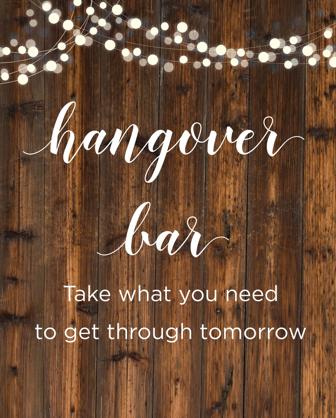 Printable Hangover Bar Sign, Instant Download Party Sign - Etsy