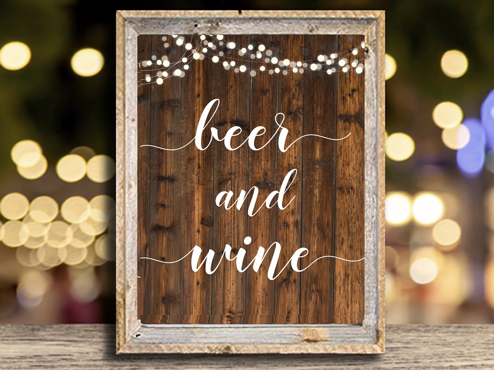 Instant Download Printable Beer and Wine Sign Rustic Wedding - Etsy