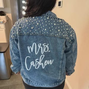 Embroidered Pearl Bride Jean Jacket - Etsy