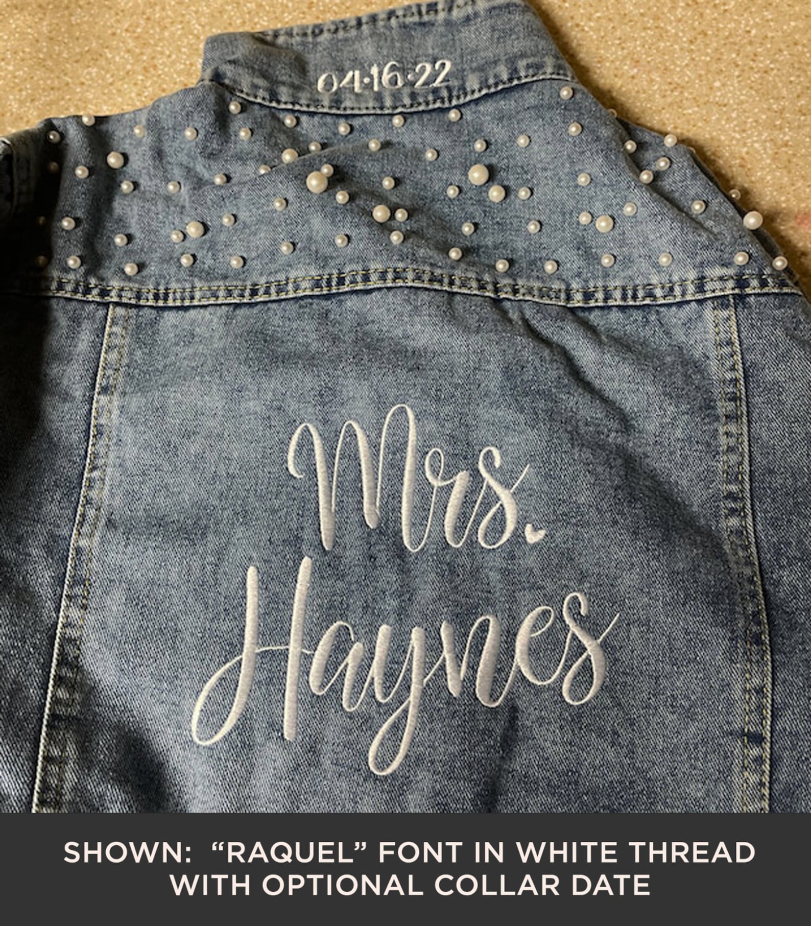 Embroidered Pearl Bride Jean Jacket - Etsy