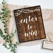 Printable Enter to Win Sign and Tickets Instant Download Rustic Decor ...