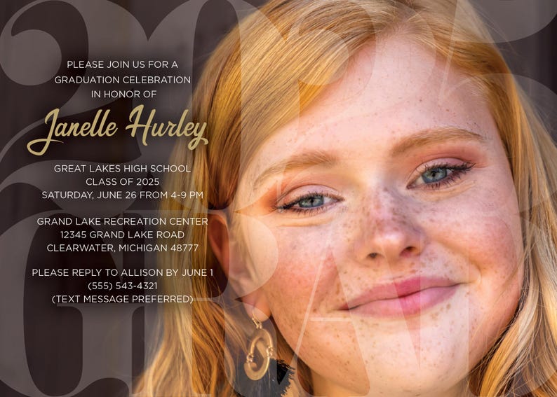 Gold Grad 2026 Photo Graduation Announcement - Etsy