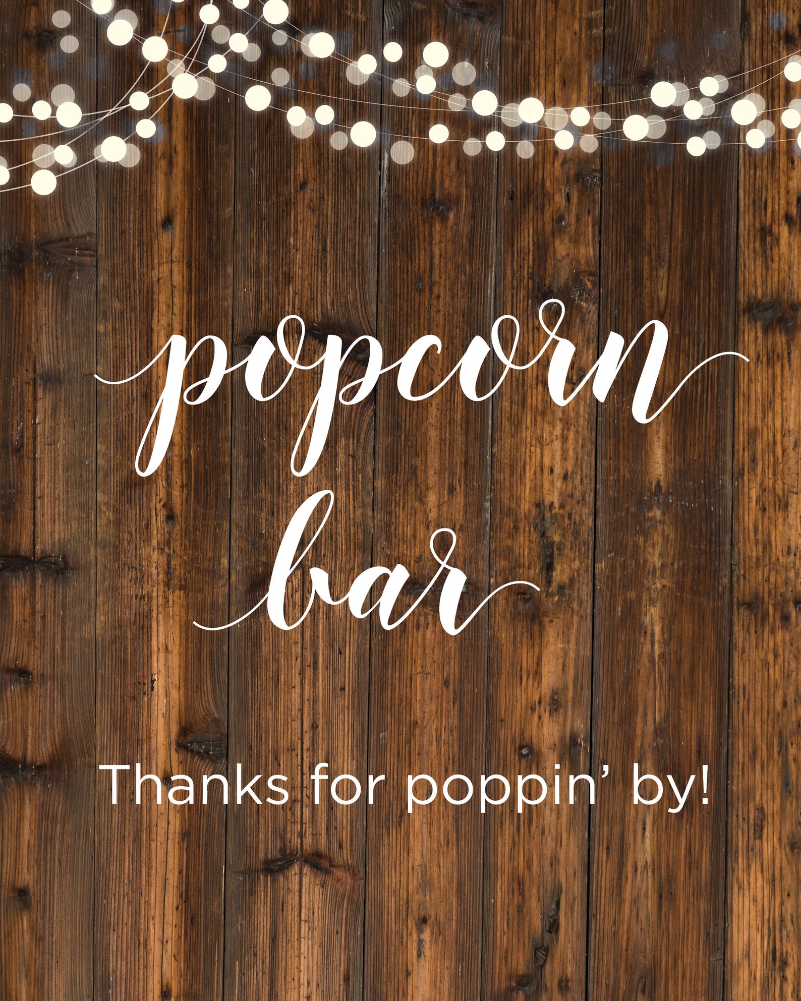 Printable Popcorn Bar Instant Download - Etsy