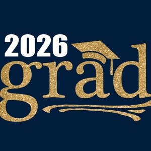 Class of 2026 Instant Download Printable Decorations Navy Blue and Gold ...