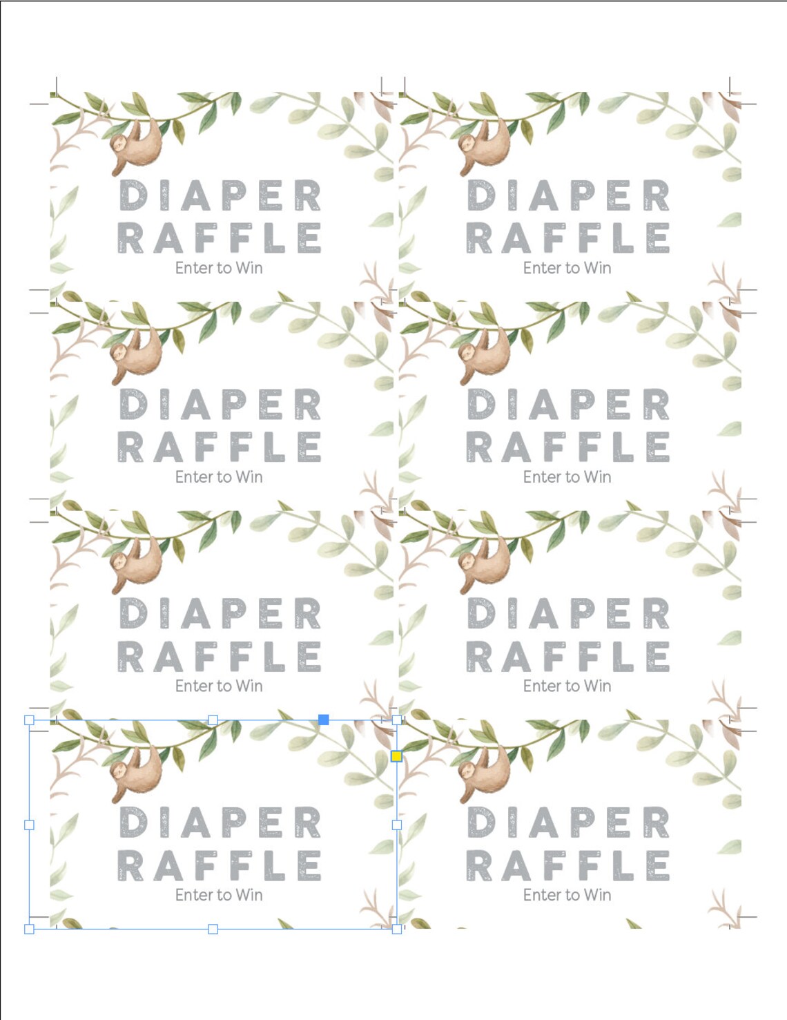 Diaper Raffle Cards & Diaper Raffle Sign Printable Set | Etsy