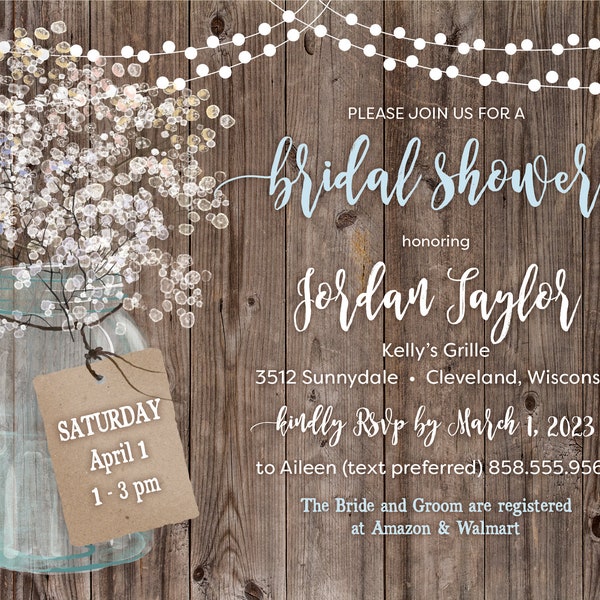 Rustic Bridal Shower Invitation - Etsy