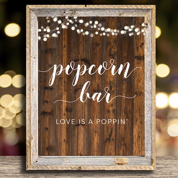Popcorn Bar Sign - Etsy