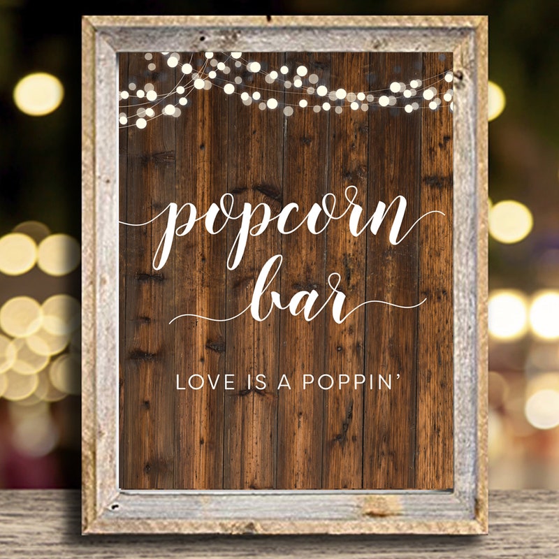 Popcorn Bar Sign - Etsy