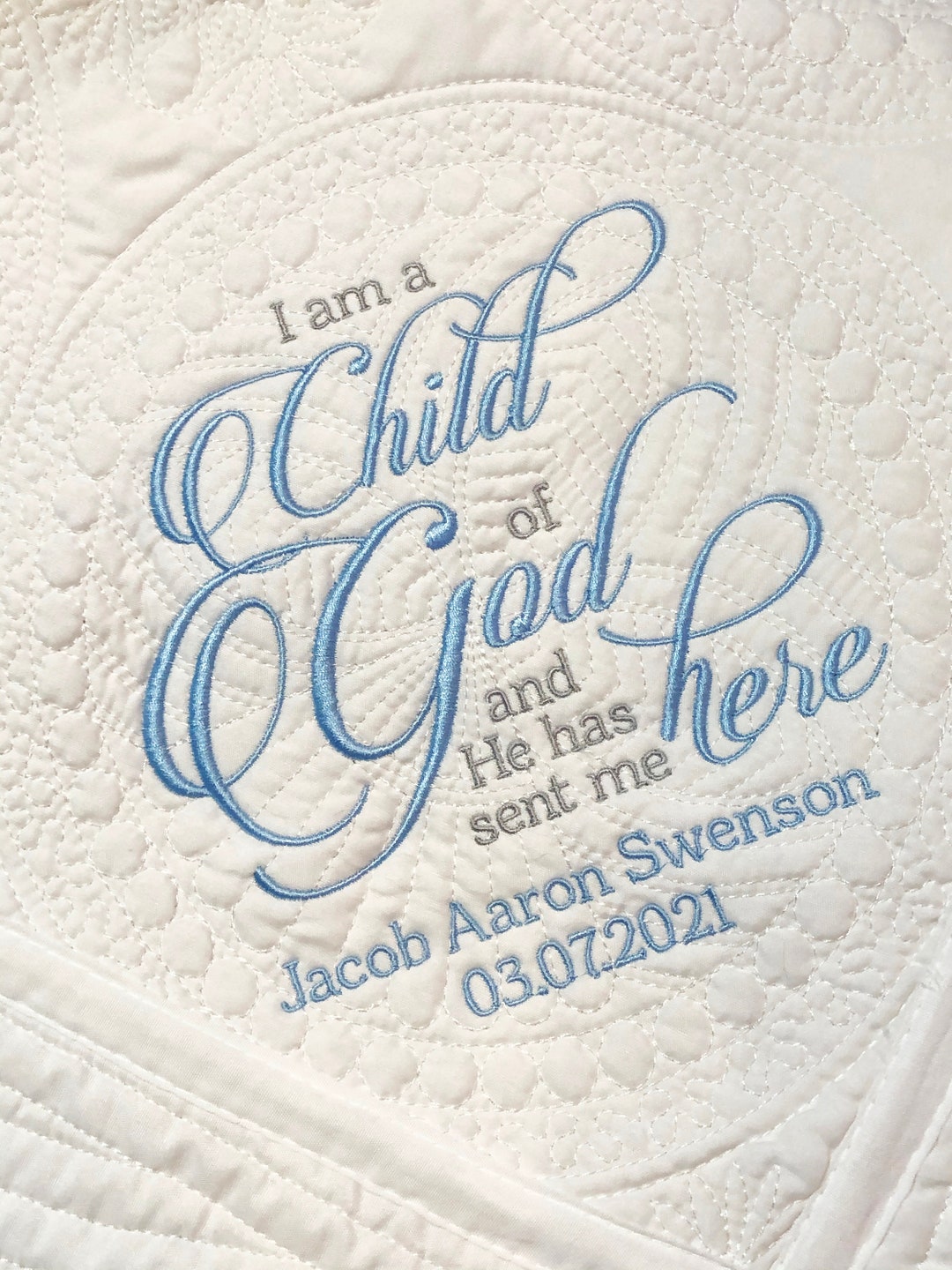 Personalized Baptism Blanket Gift With Child of God Name and Date - Etsy