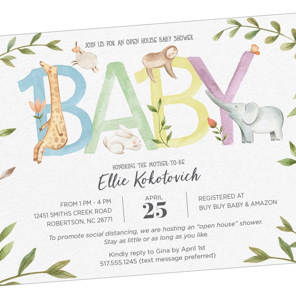 Drop in Baby Shower Invitations - Etsy
