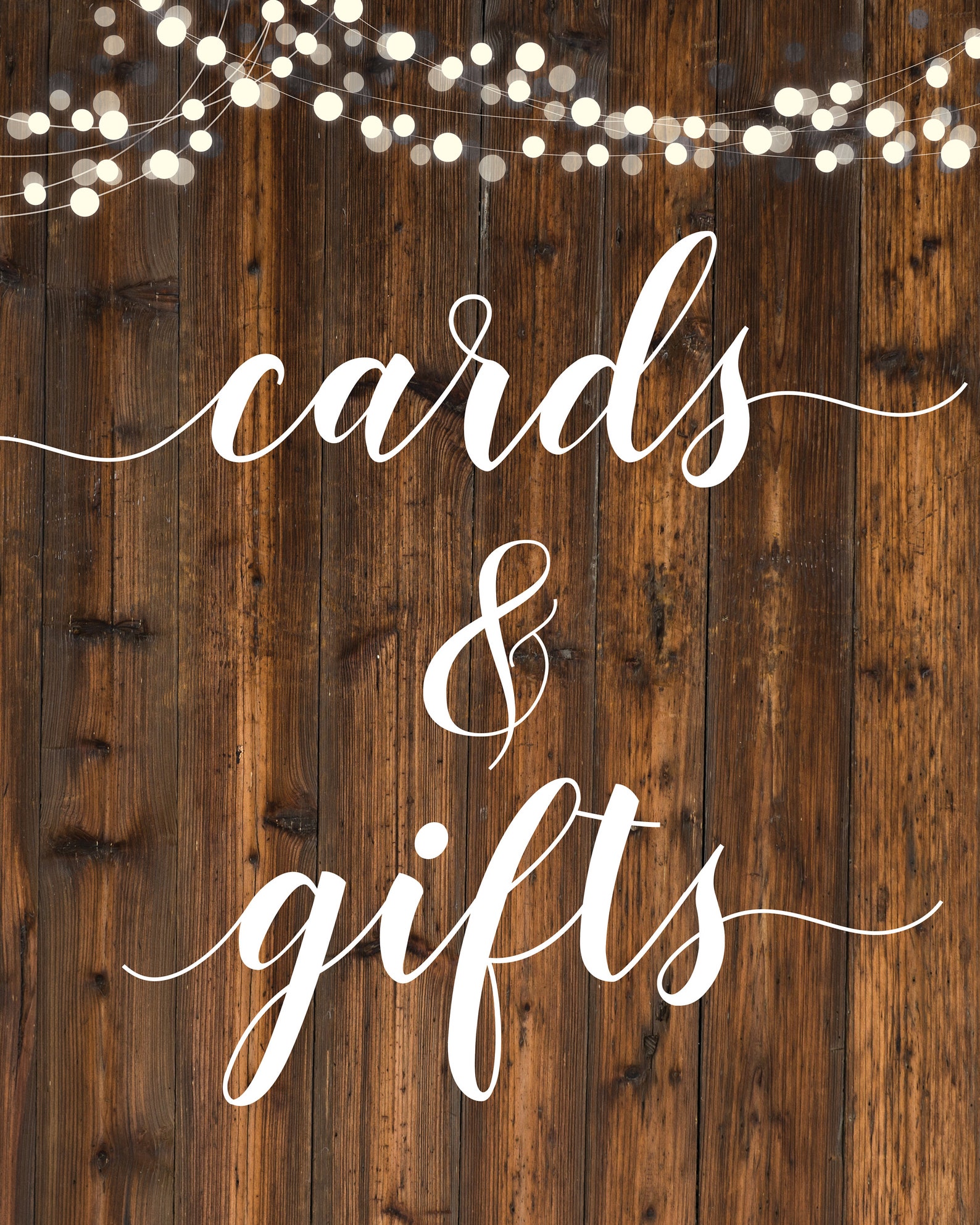 Printable Cards and Gifts Sign Instant Download Rustic - Etsy