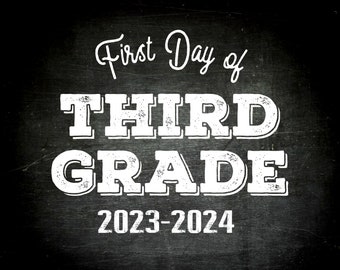 Editable First Day of Third Grade Sign Printable INSTANT DOWNLOAD Back ...