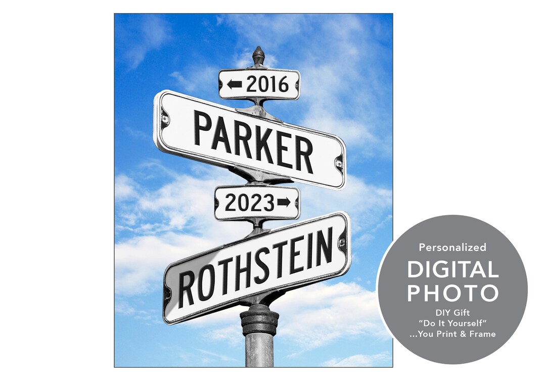 Personalized Wedding Date Street Signs Digital Photo - You Print and ...