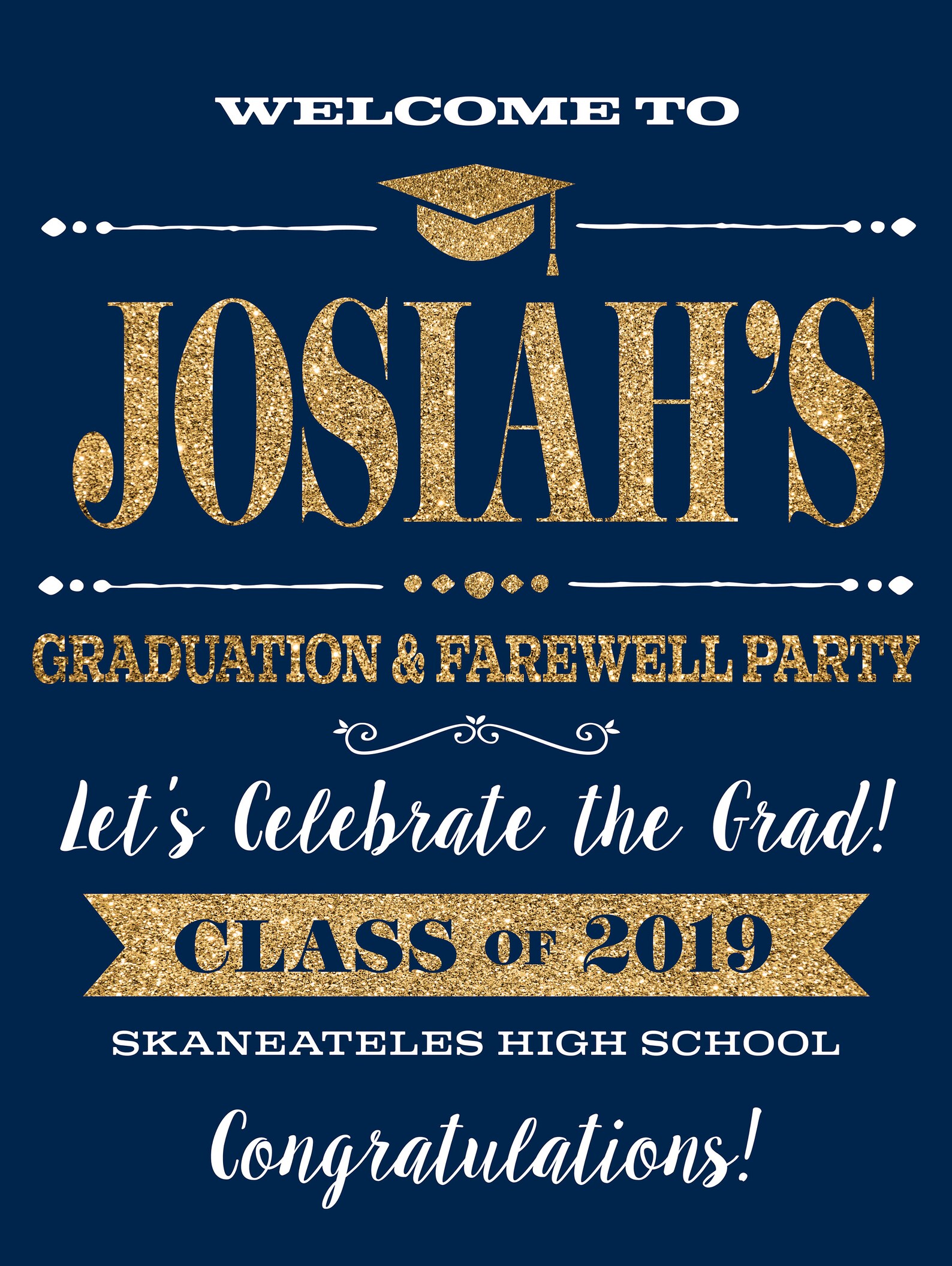 Printable Graduation Party Welcome Poster Personalized for You - Etsy