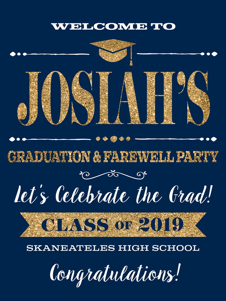 Printable Graduation Party Welcome Poster Personalized for You - Etsy