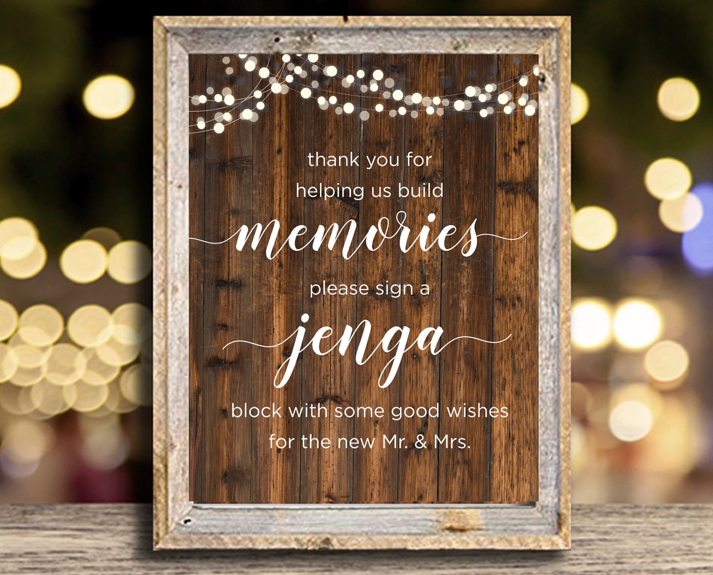 Printable Jenga Guestbook Sign Instant Download, Rustic Wedding Decor ...