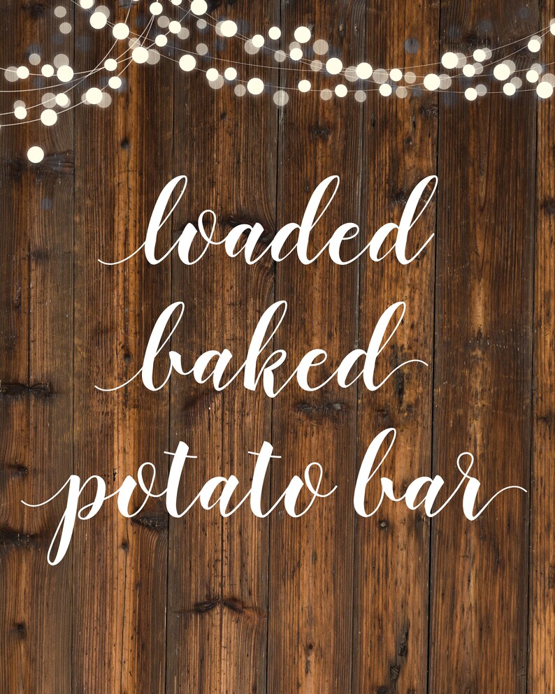 Instant Download Printable Loaded Baked Potato Bar Sign - Etsy