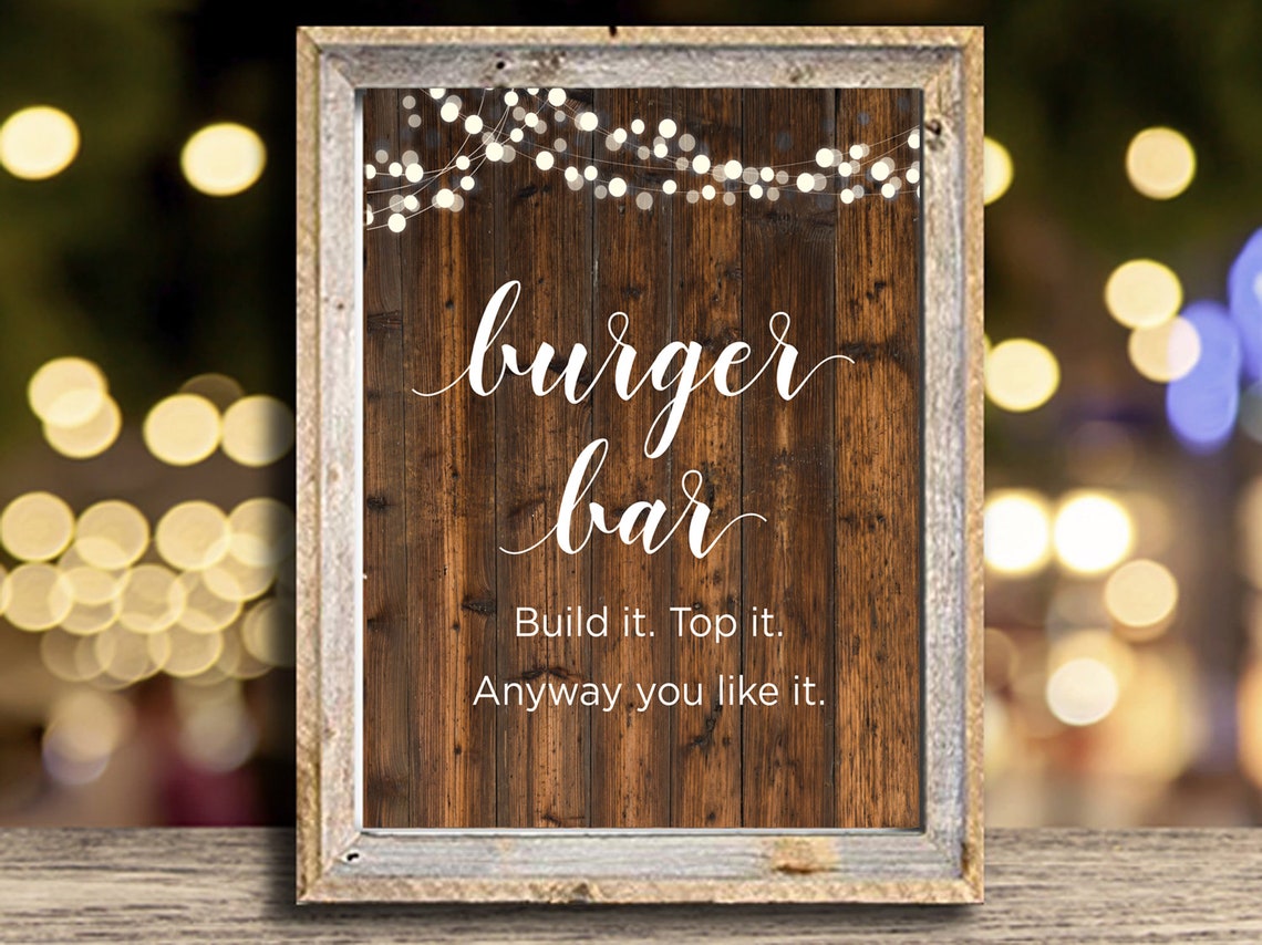 Burger Bar Printable Sign - Etsy