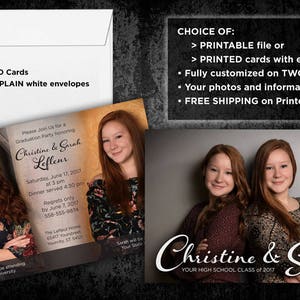 Twins Graduation Invitation With Photos - Etsy