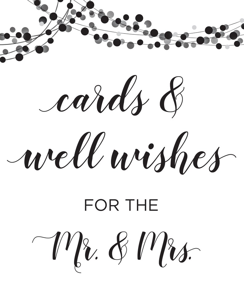 Printable Cards and Well Wishes for the Mr. & Mrs. Sign - Etsy