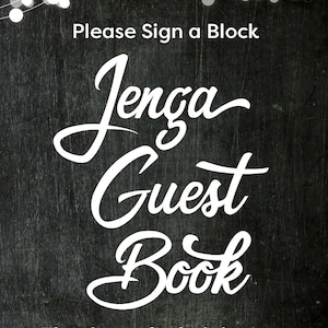 Instant Download Printable Jenga Guest Book Sign a Block Party Sign - Etsy