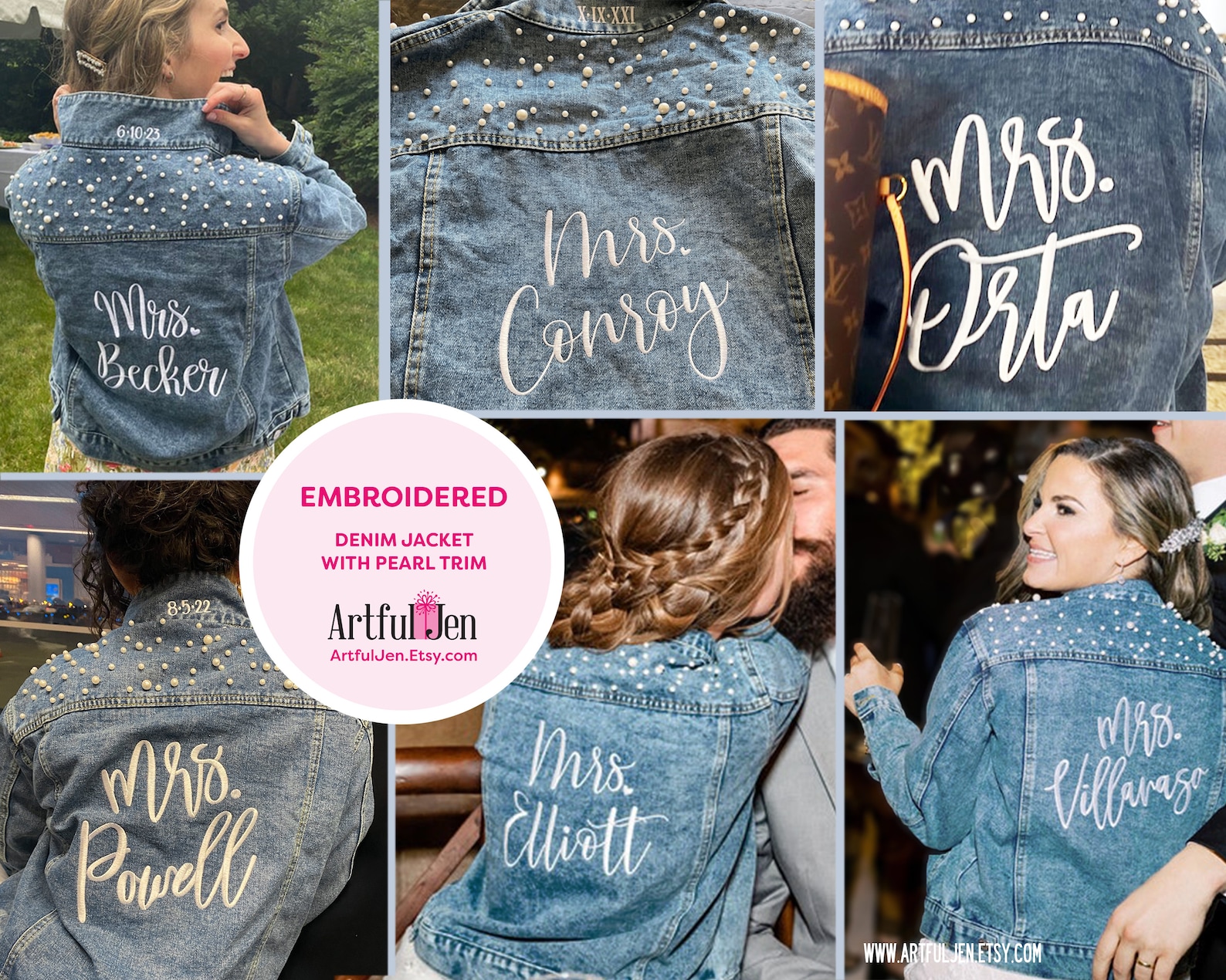 Embroidered Pearl Bride Jean Jacket - Etsy
