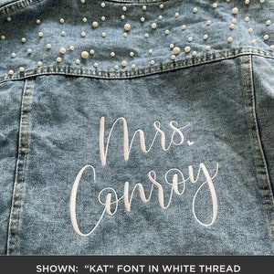Embroidered Pearl Bride Jean Jacket - Etsy