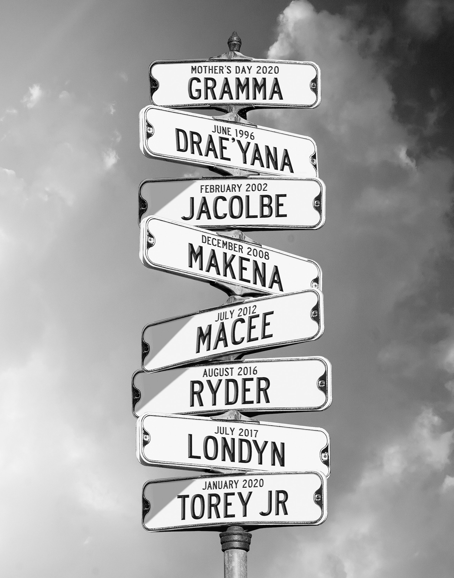 Eight Names Personalized Street Signs Personalized Photo Art | Etsy