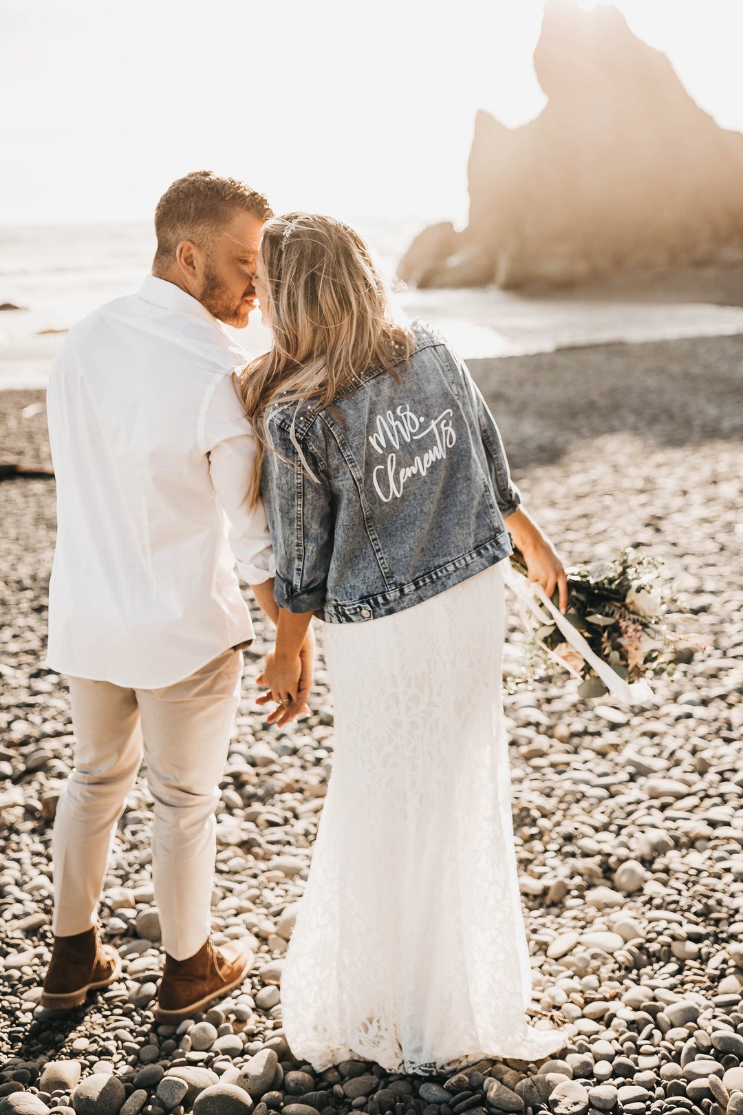 Embroidered Bride Denim Jacket With Pearls - Etsy