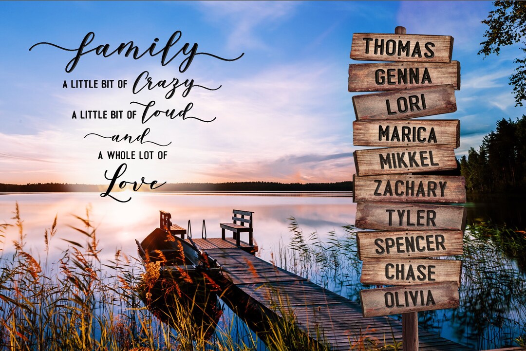 Digital File - Family Names Signs Sunset at the Lake - Etsy