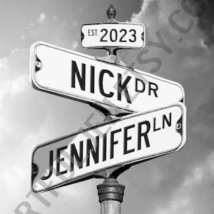Three Names Personalized Street Signs Custom Digital Photo Art - Etsy