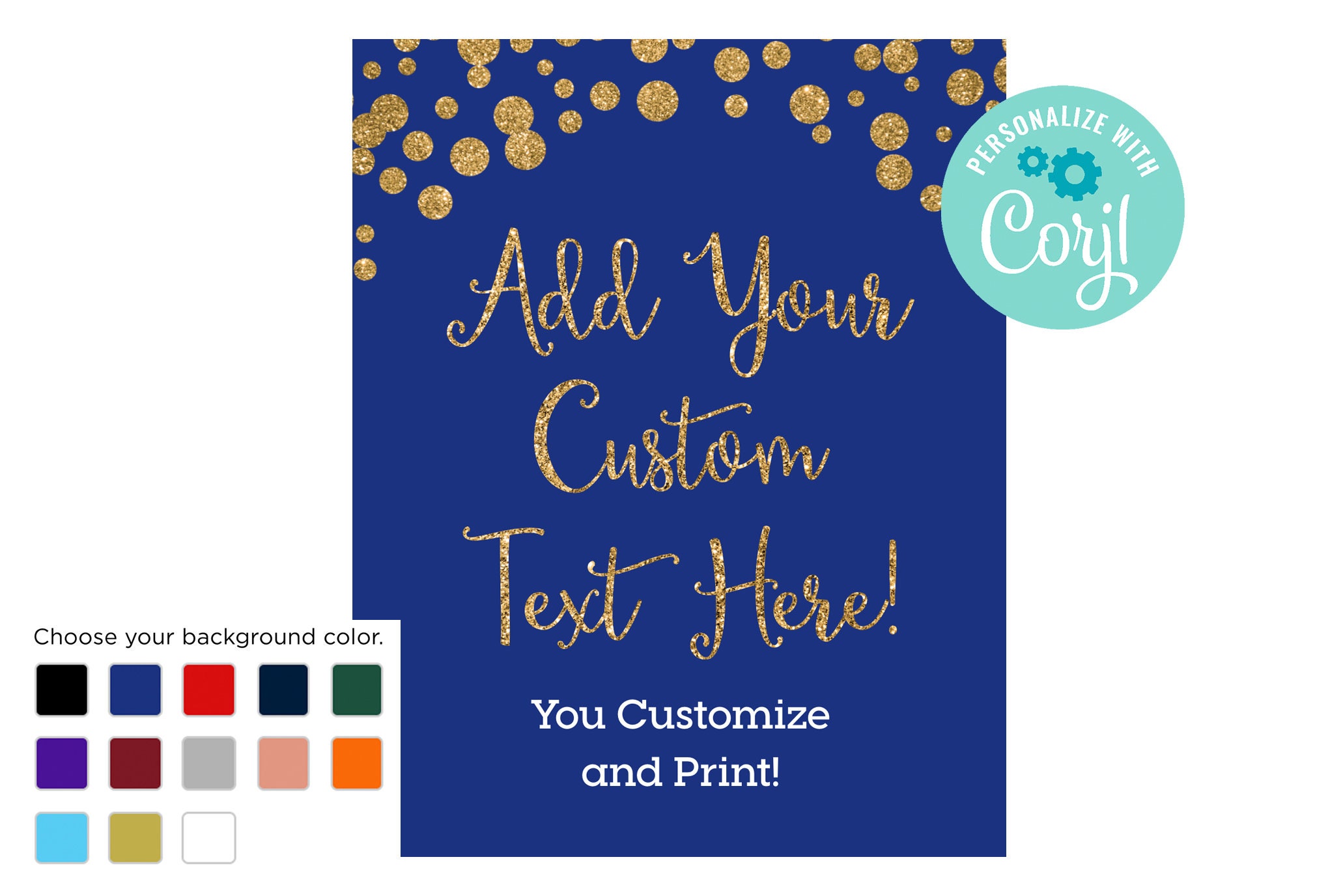 Gold Glitter Printable Graduation Party Sign You Customize - Etsy