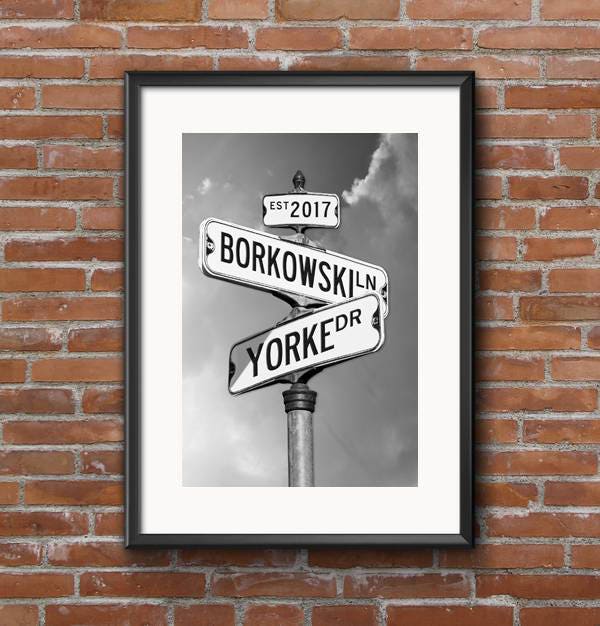 Personalized Street Signs Framed Photo Art | Etsy
