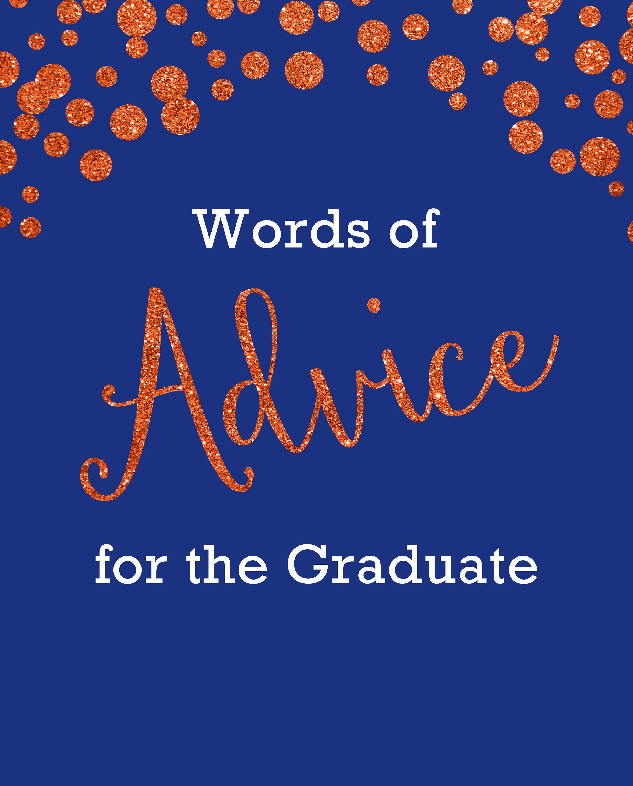 Instant Download Printable Words of Advice Sign Royal Blue and | Etsy