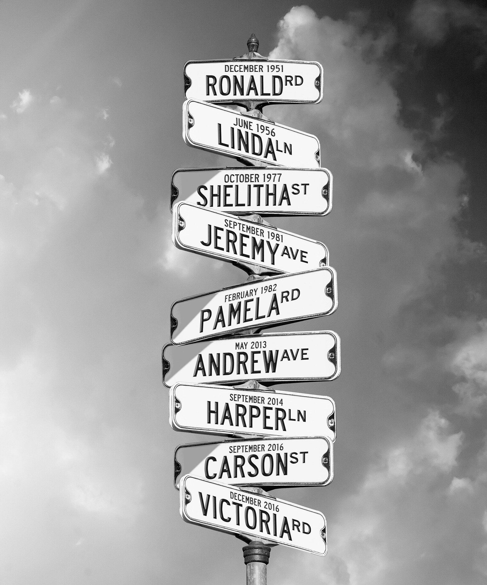 Nine Family Names Personalized Street Signs Digital Photo Art - Etsy