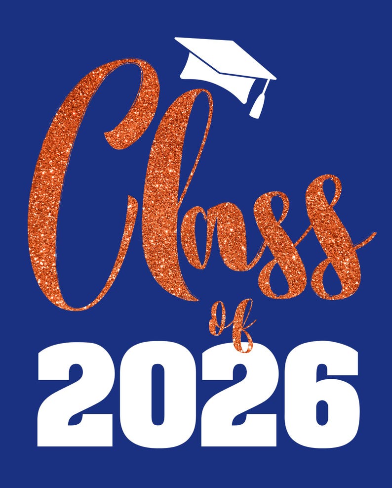 Class of 2026 Royal Blue and Orange Printable Signs - Set of 5 - Etsy
