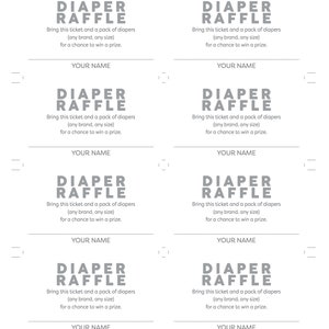 Diaper Raffle Cards & Diaper Raffle Sign Printable Set - Etsy