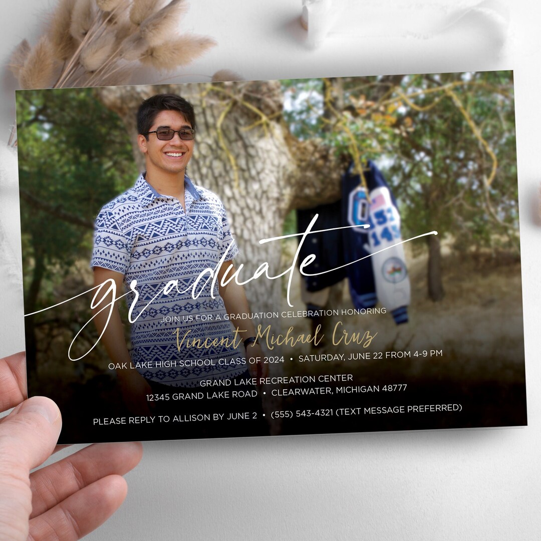 Class of 2024 Personalized Graduation Invitation With Photo - Etsy