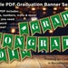 Green & Gold Glitter Printable Banner: Letters, Numbers, Graduation ...