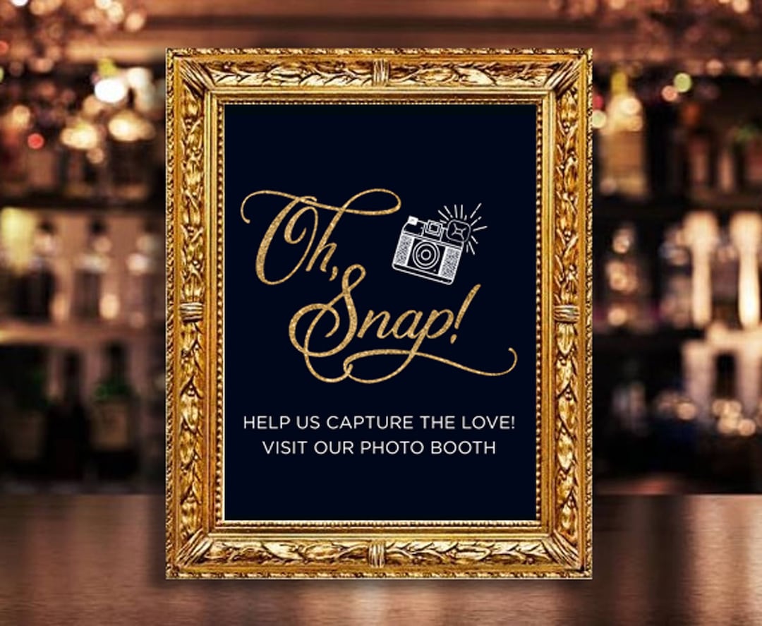 Oh Snap! Photo Booth Sign Instant Download Printable Sign, Black and ...