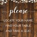 Printable Wedding Sign Locate Your Name Find Your Table - Etsy
