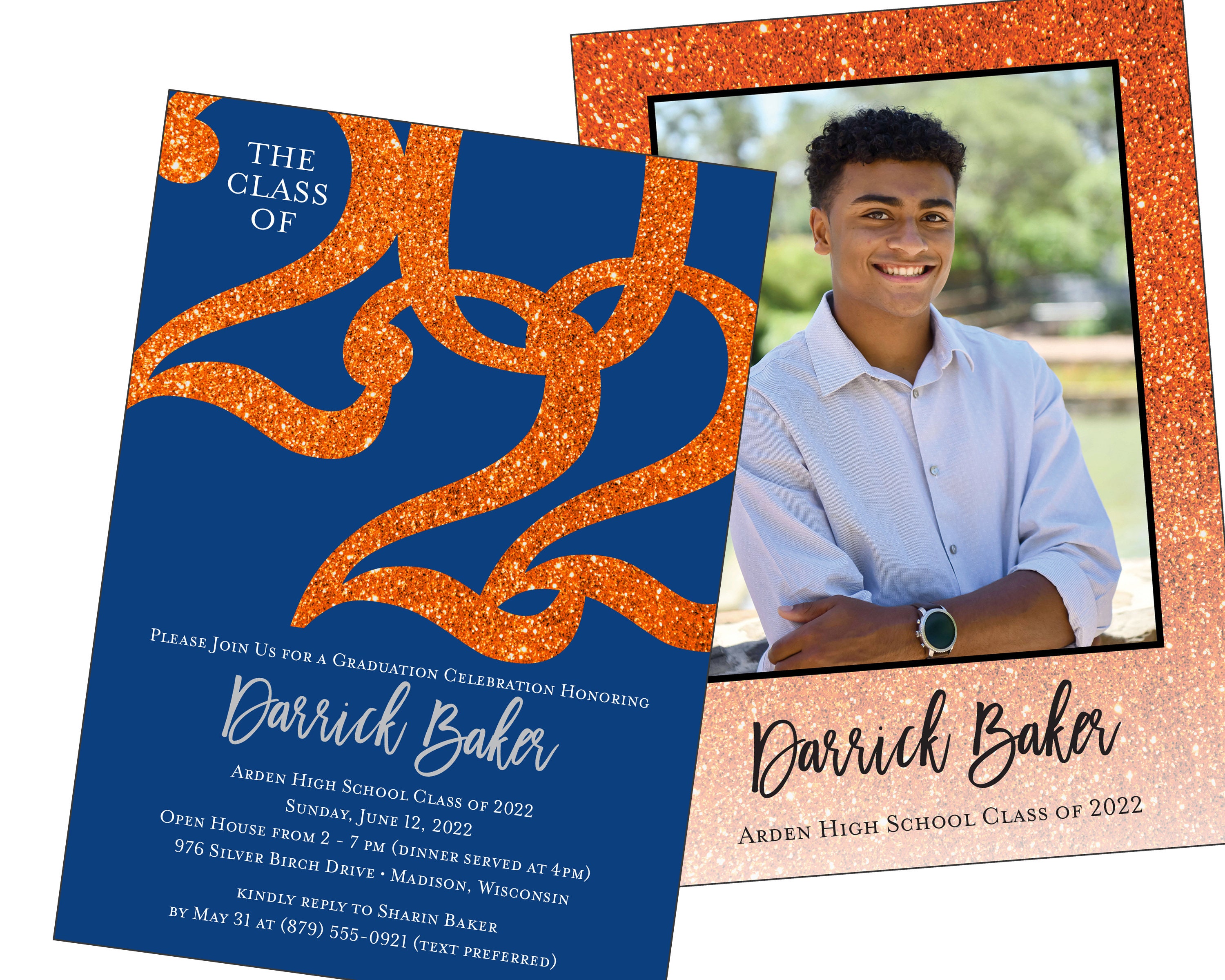 2022 Graduation Invitations Blue