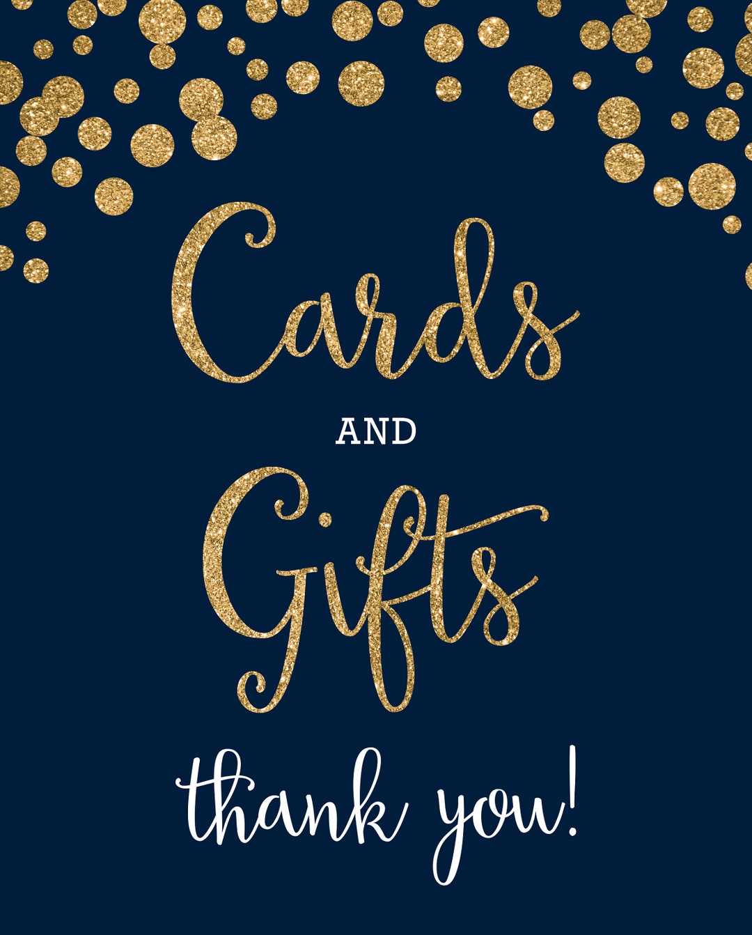 Instant Download Printable Navy Blue and Gold Glitter Cards and Gifts ...
