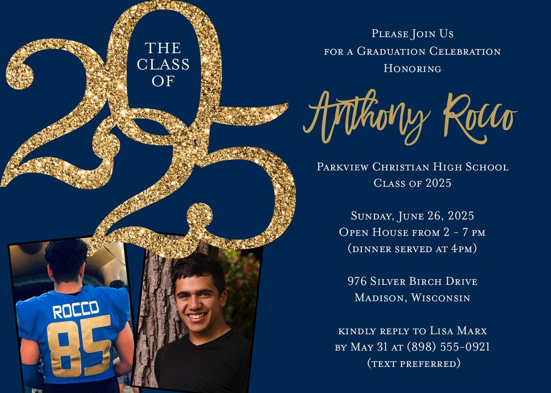 Personalized Digital Download Class of 2025 Invitation - Etsy