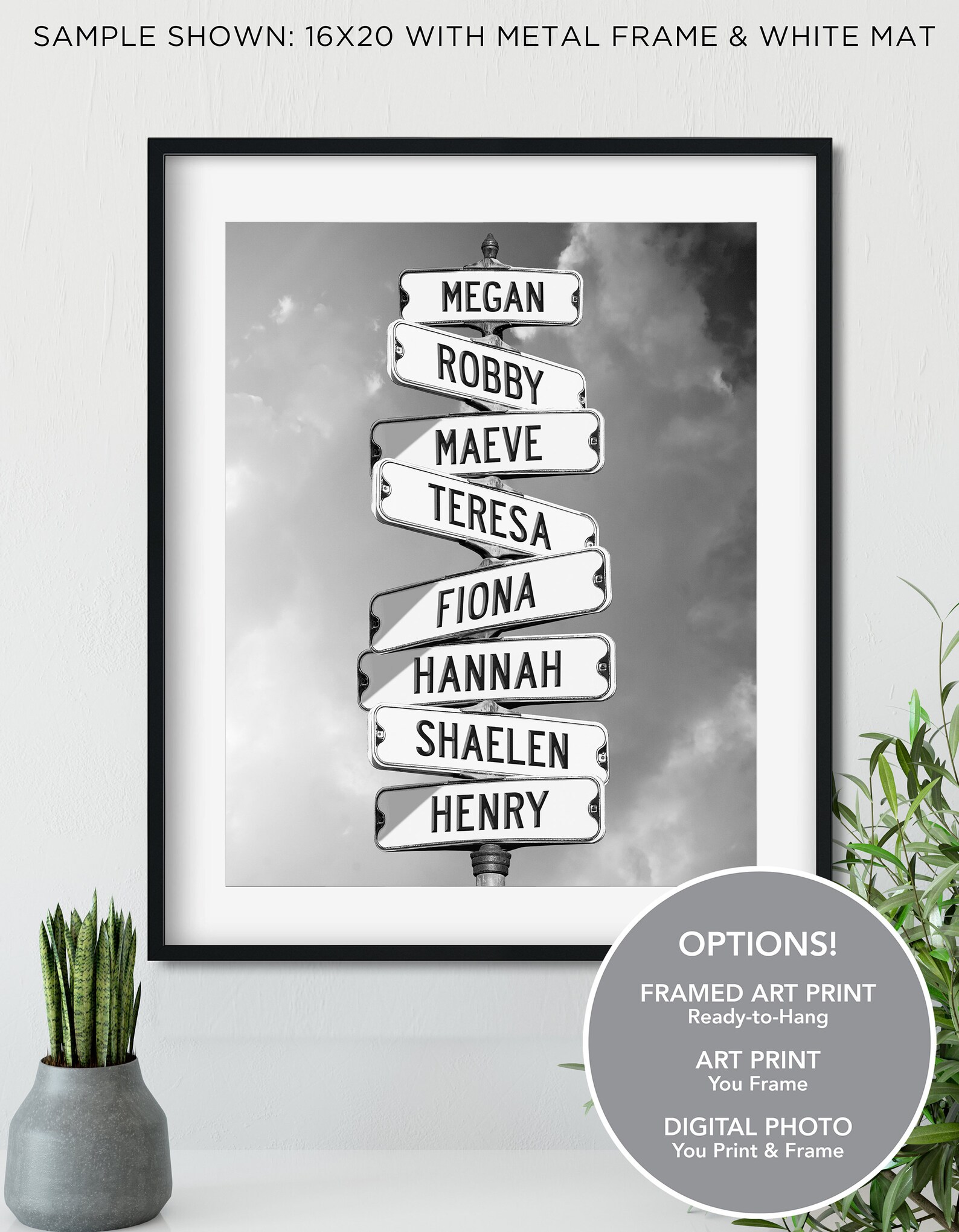 Eight Names Personalized Street Signs Personalized Photo Art - Etsy