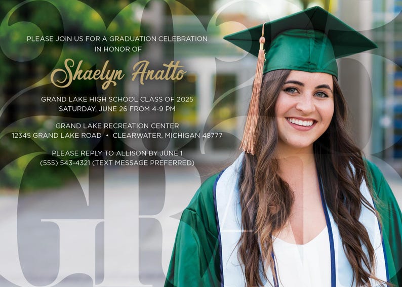 Gold Grad 2026 Photo Graduation Announcement - Etsy