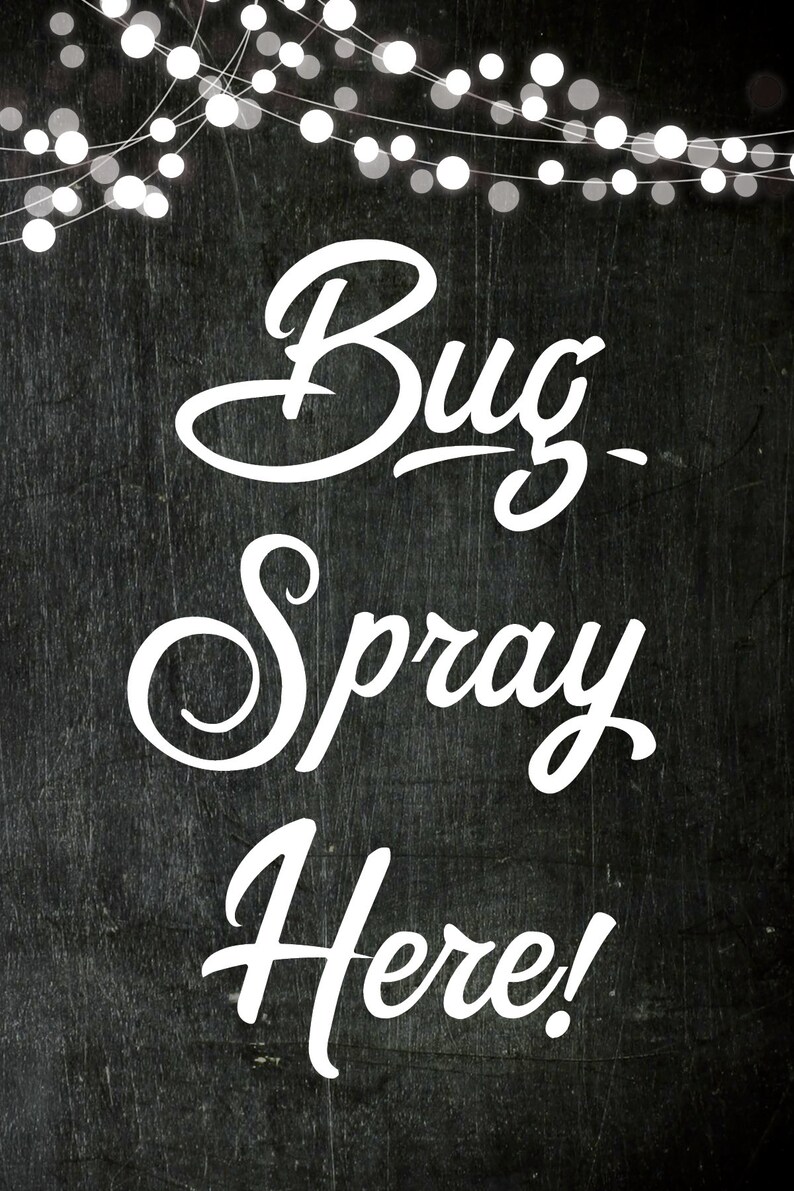 Instant Download Printable Bug Spray Party Sign | Etsy